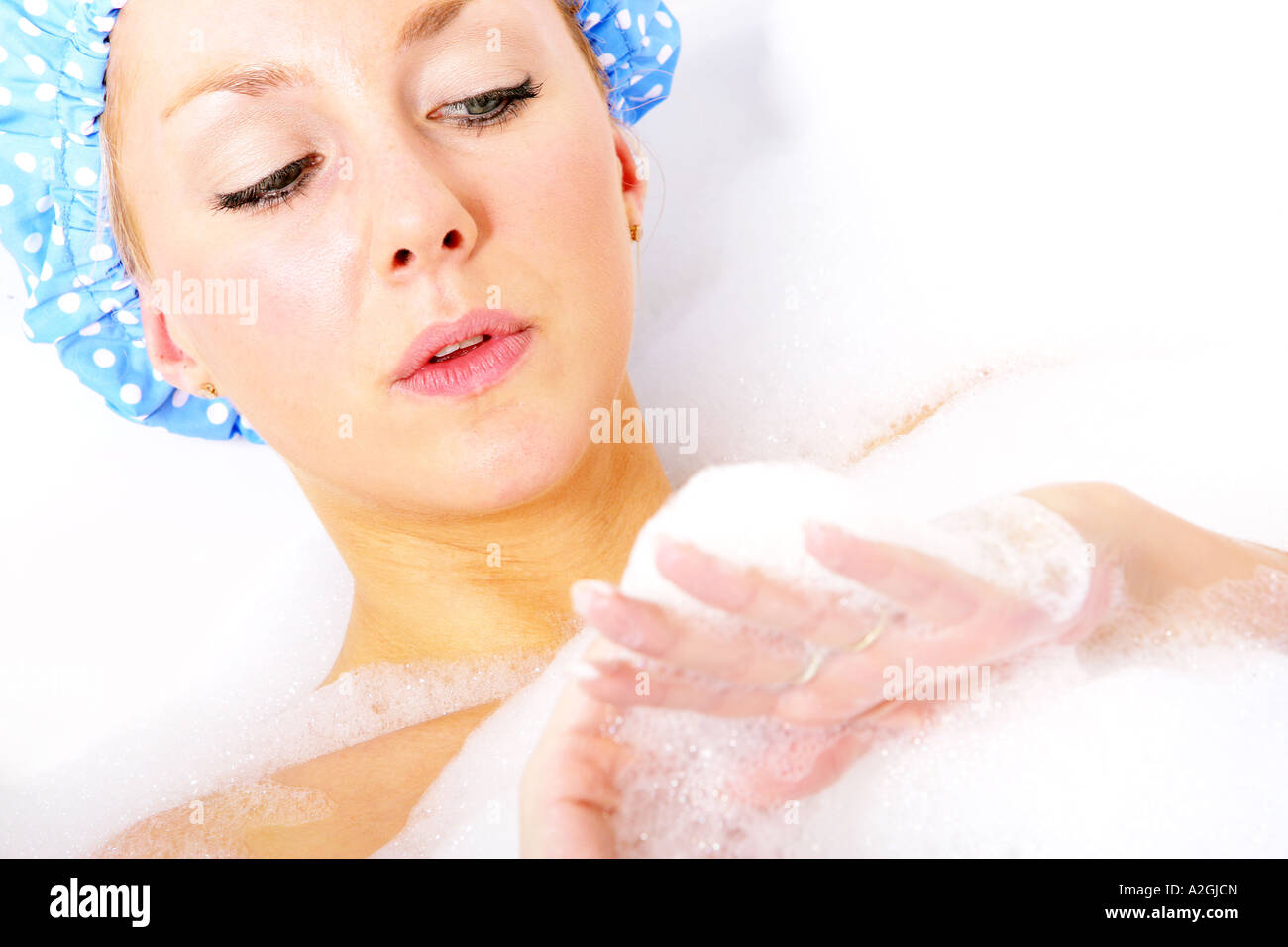 Young Woman in the Bath Model Released Stock Photo - Alamy