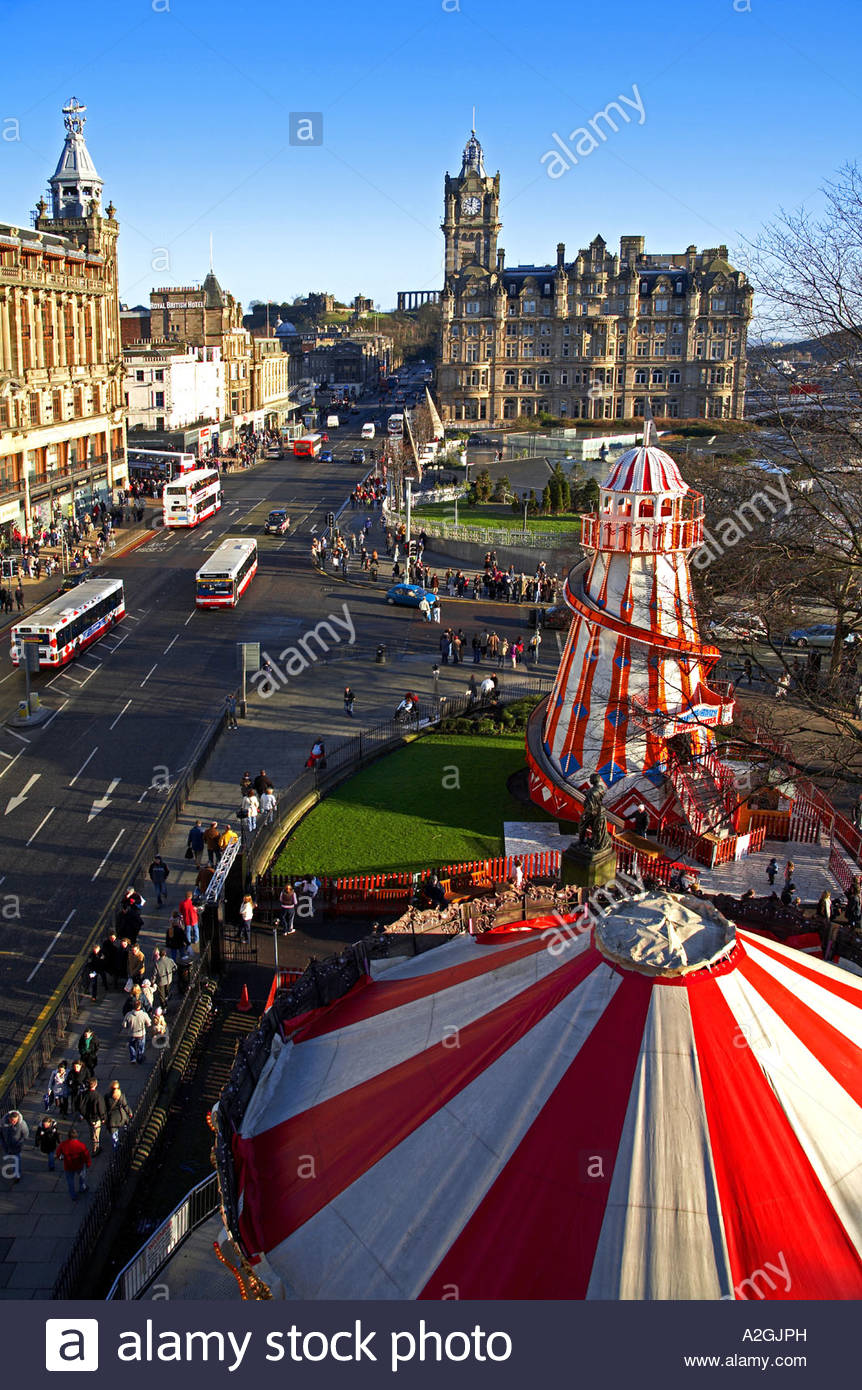 Edinburgh princes street gardens carousel hi-res stock photography and ...