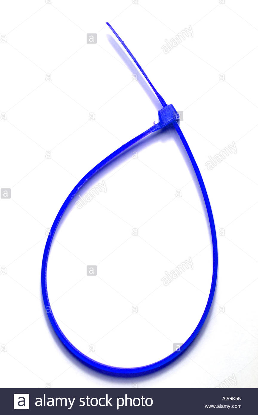 Blue cable tie Stock Photo - Alamy