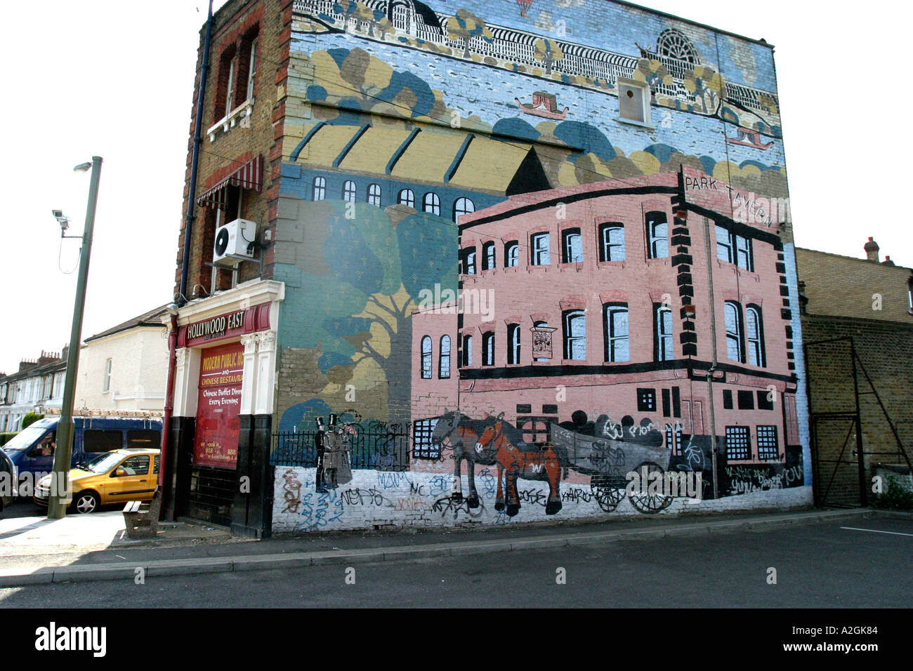The Park Tavern Mural in Penge South London colourful mural on the side ...