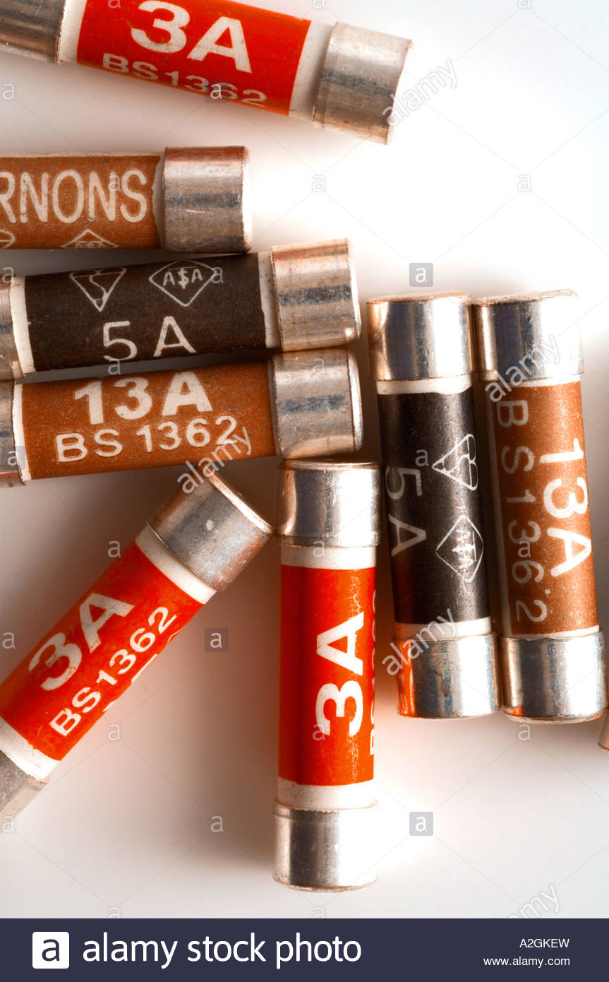 Three, five and thirteen amp fuses Stock Photo - Alamy