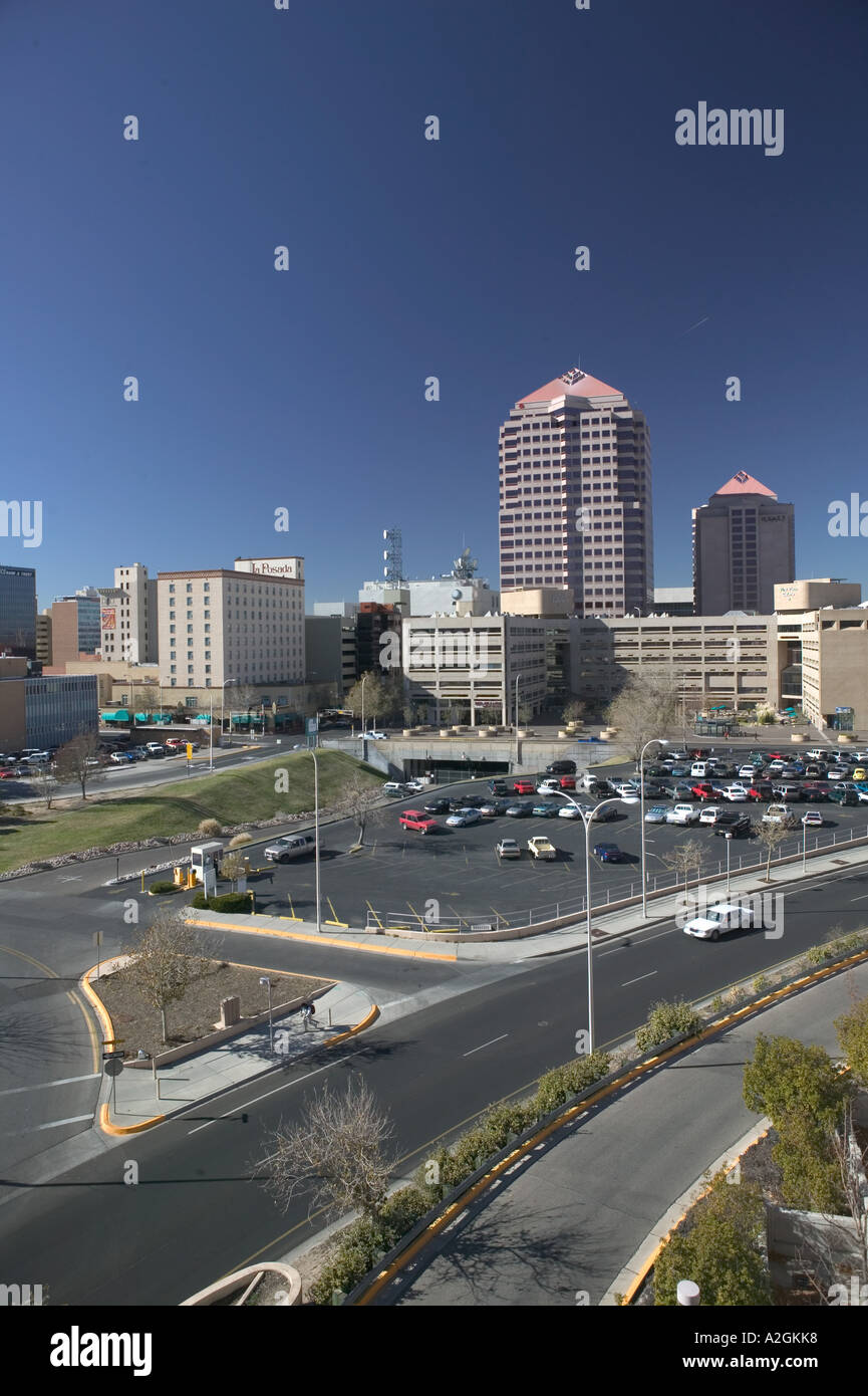 USA, New Mexico, Albuquerque: Downtown from Convention Center / Daytime ...
