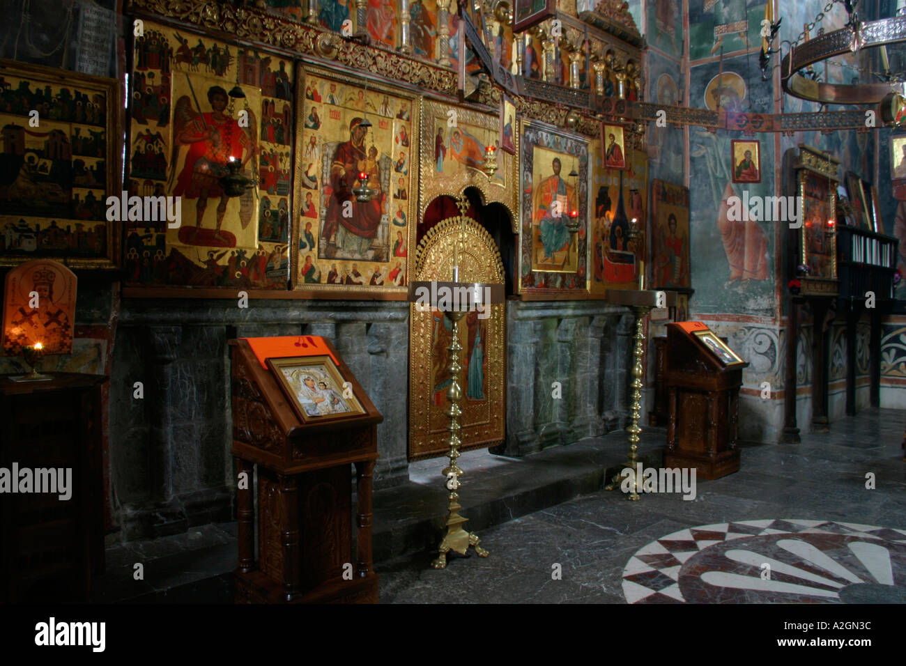 Moraca monastery altar Stock Photo - Alamy