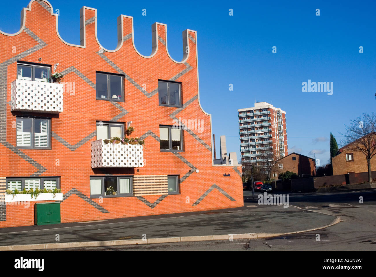 Modern housing in New Islington area of Ancoats East Manchester UK ...
