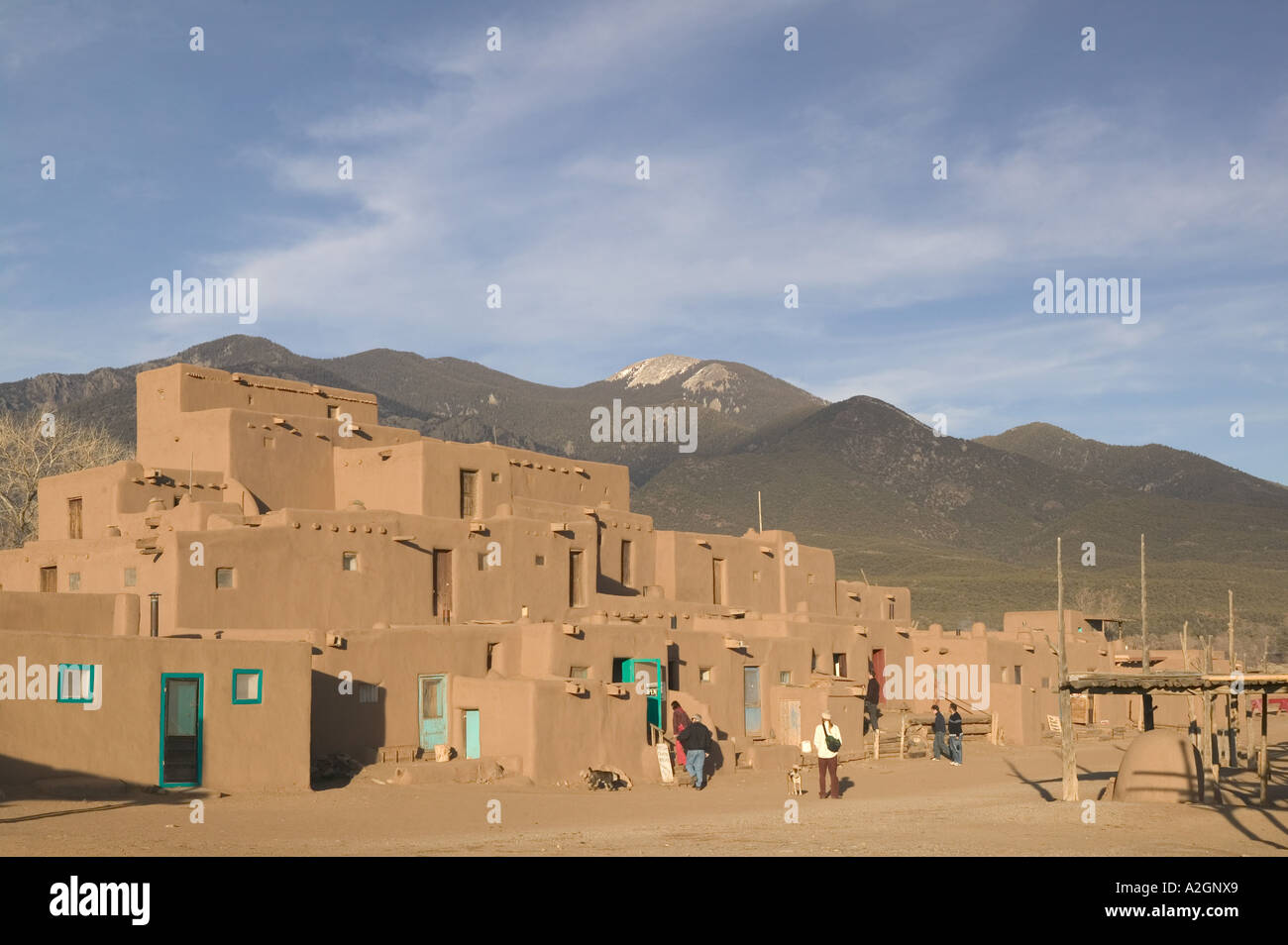 USA, New Mexico, Taos: Taos Indian Pueblo (b.1450) View of Pueblo ...