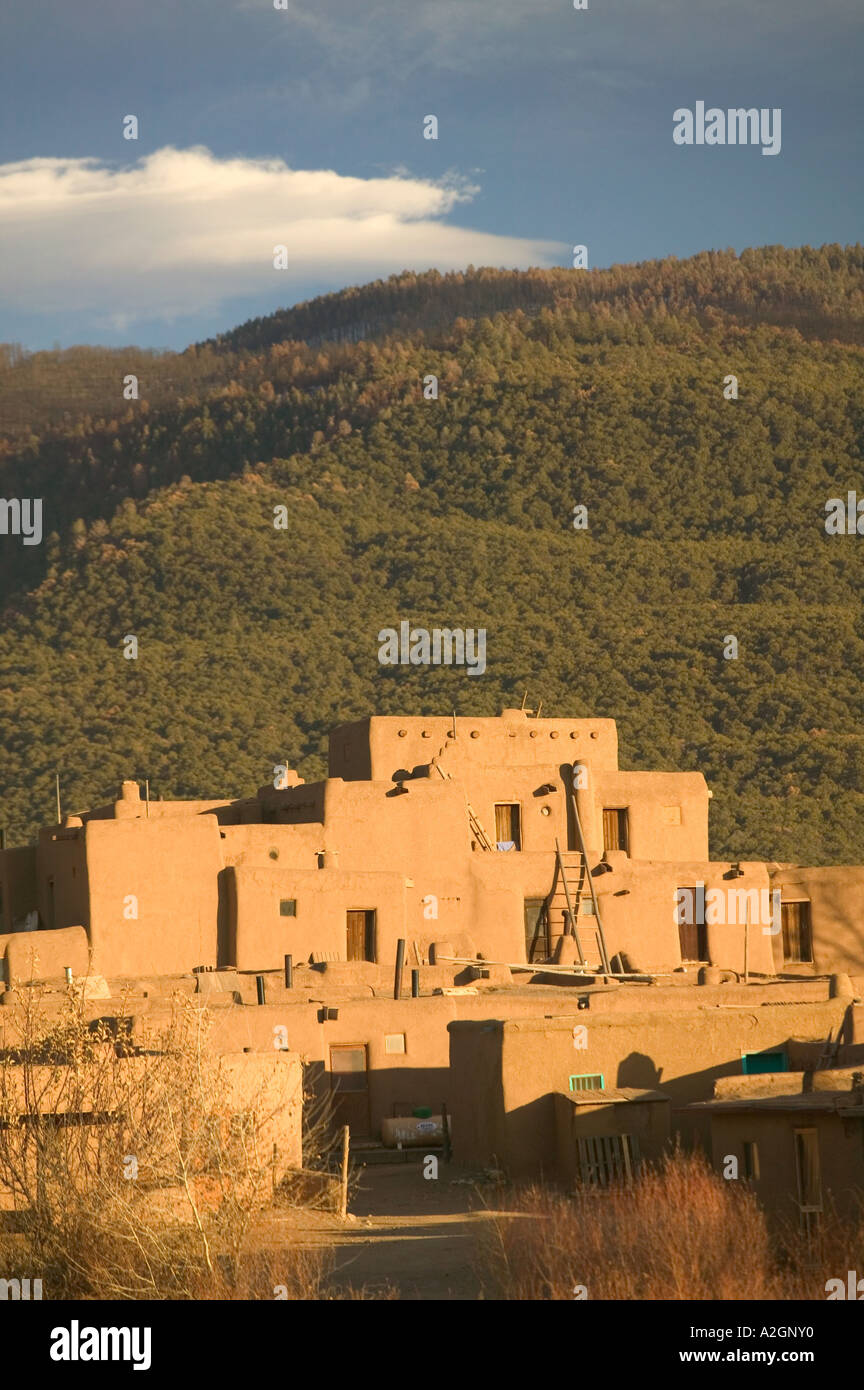 USA, New Mexico, Taos: Taos Indian Pueblo (b.1450) View of Pueblo ...