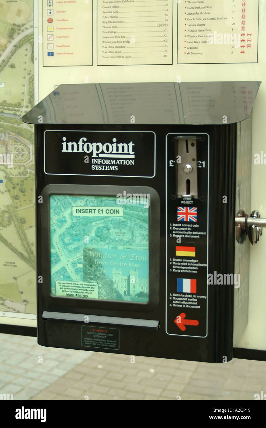Infopoint town maps multi lingual Stock Photo - Alamy