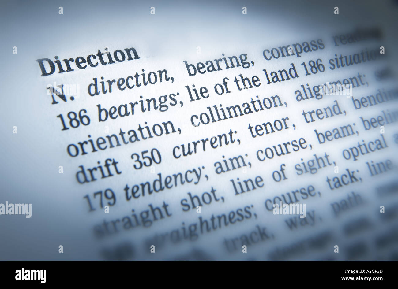 Thesaurus page showing definition word hi-res stock photography and ...