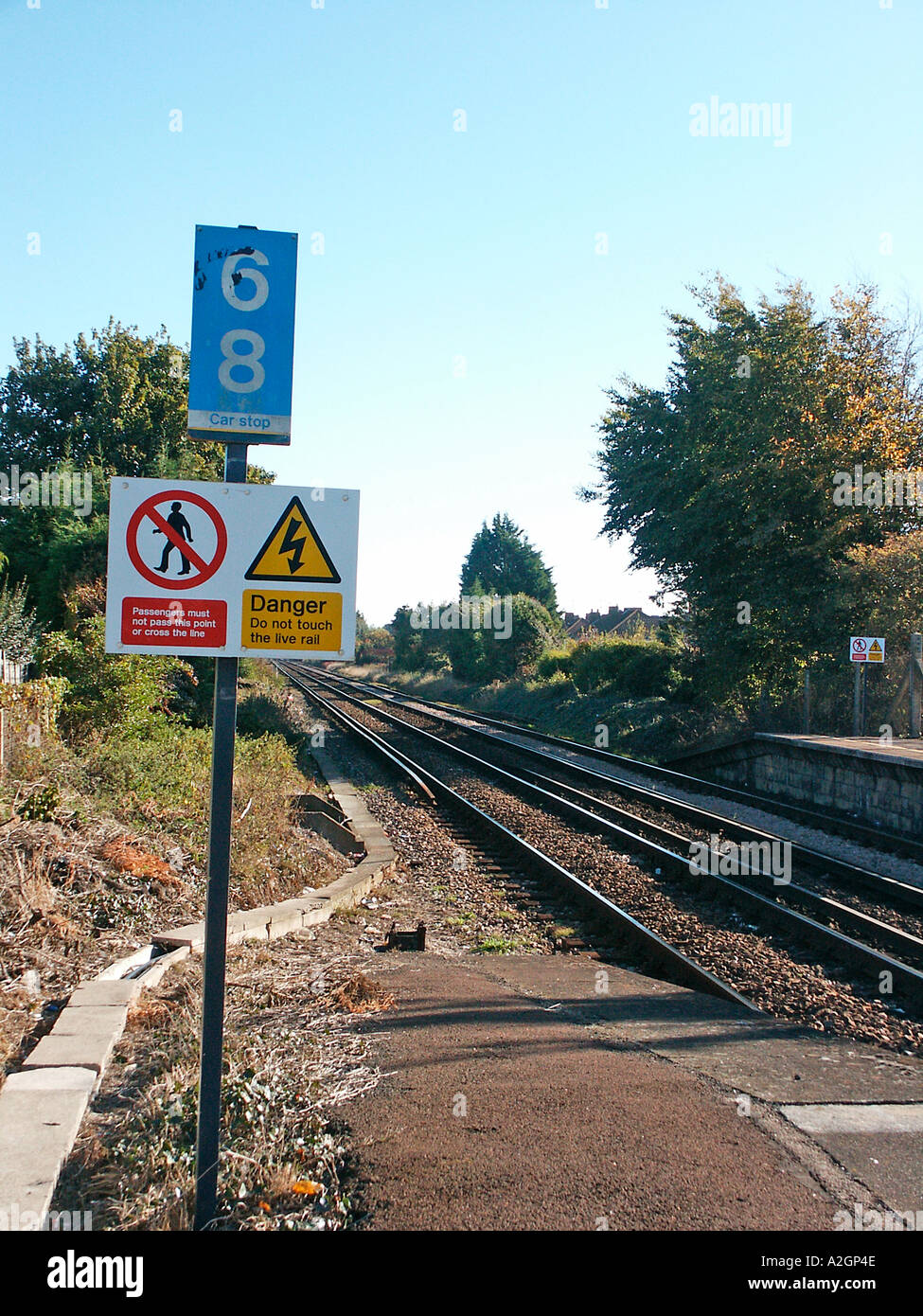 Railway line danger warnings hi-res stock photography and images - Alamy
