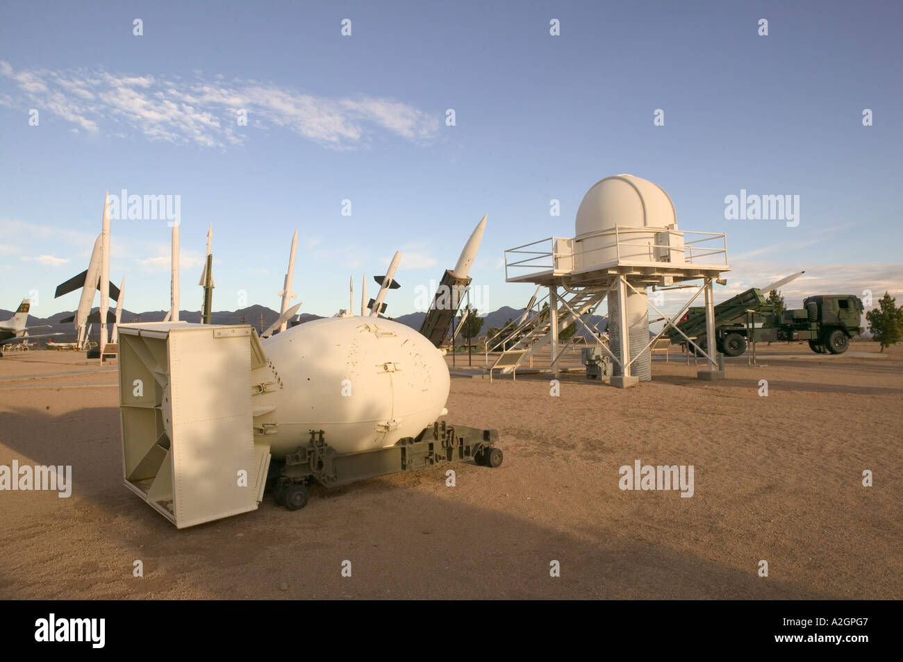 USA, New Mexico, White Sands Missle Range: Atomic Bomb Mockup White ...