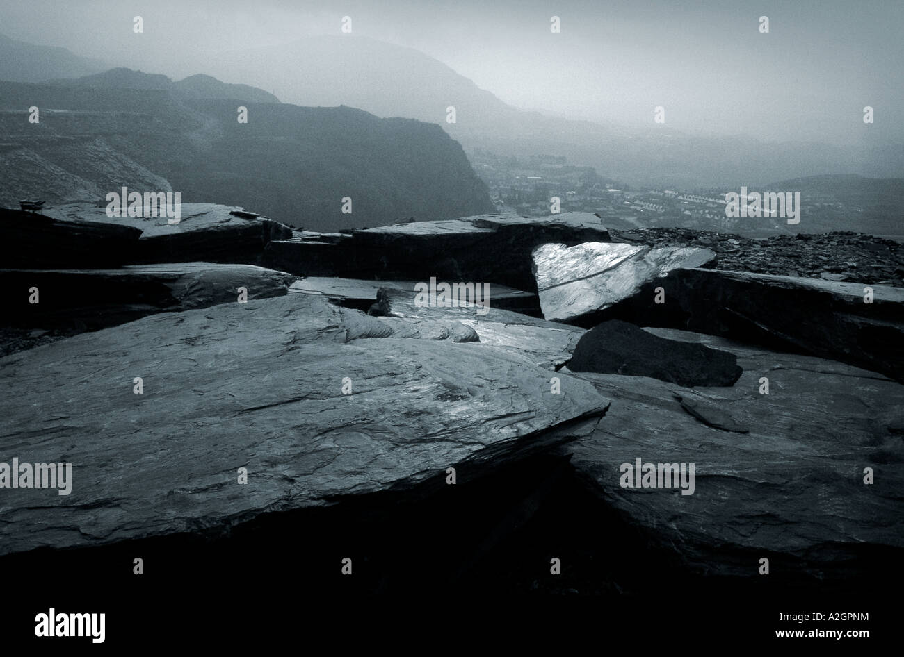 Dark dramatic landscape of Blaenau Ffestiniog, Wales Stock Photo - Alamy