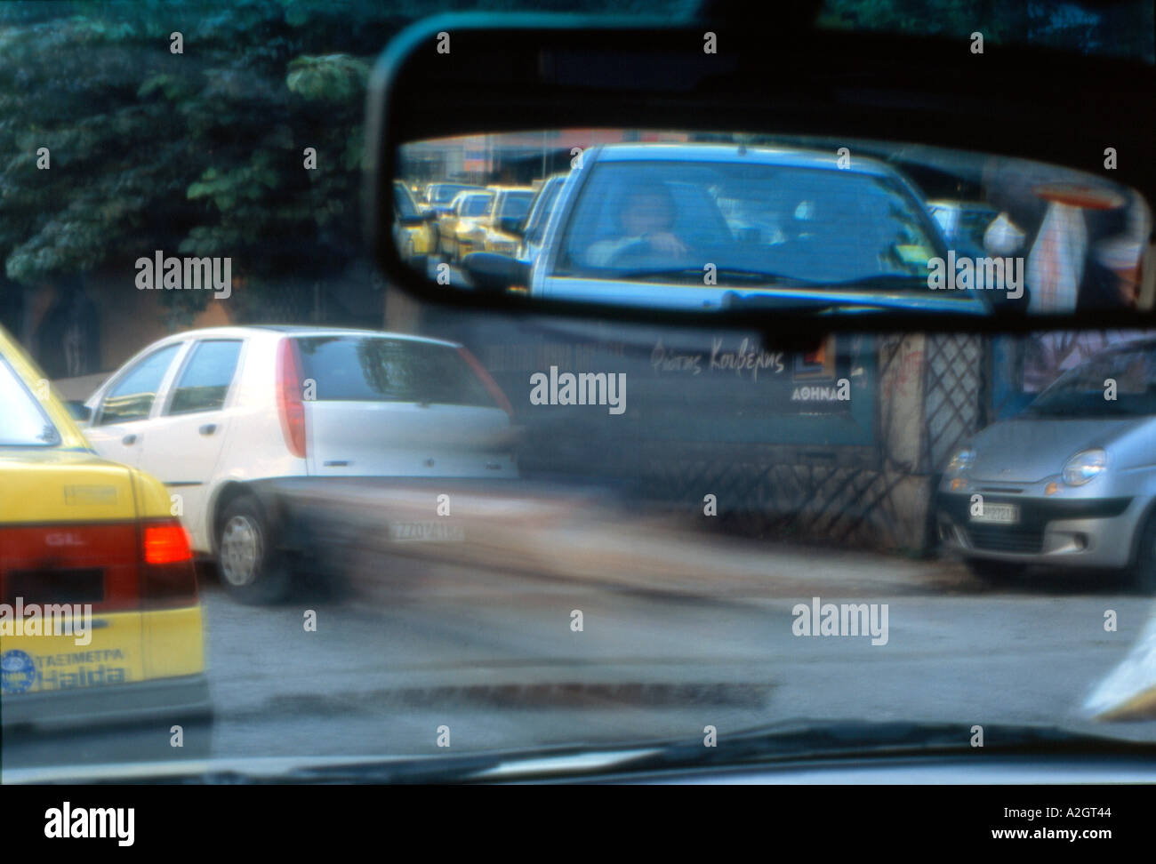Inside a taxi cab Athens Greece Stock Photo - Alamy
