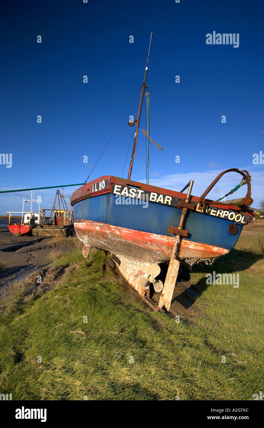 Disused Boat East Bar Liverpool at Heswall The Wirral Merseyside UK ...