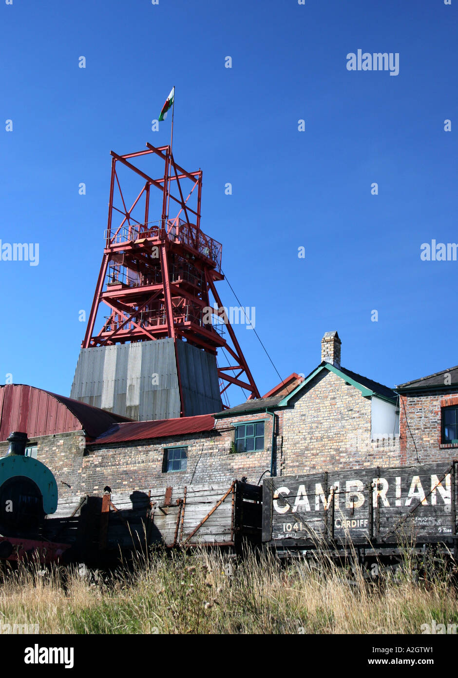 The Winding House at Big Pit, Blaenavon, South Wales, UK, with disused ...