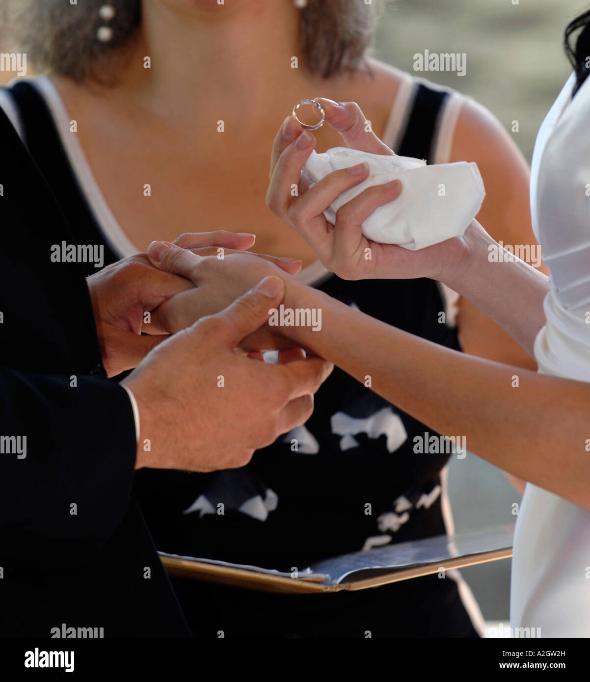 Marriage ceremony - exchanging wedding rings Stock Photo - Alamy