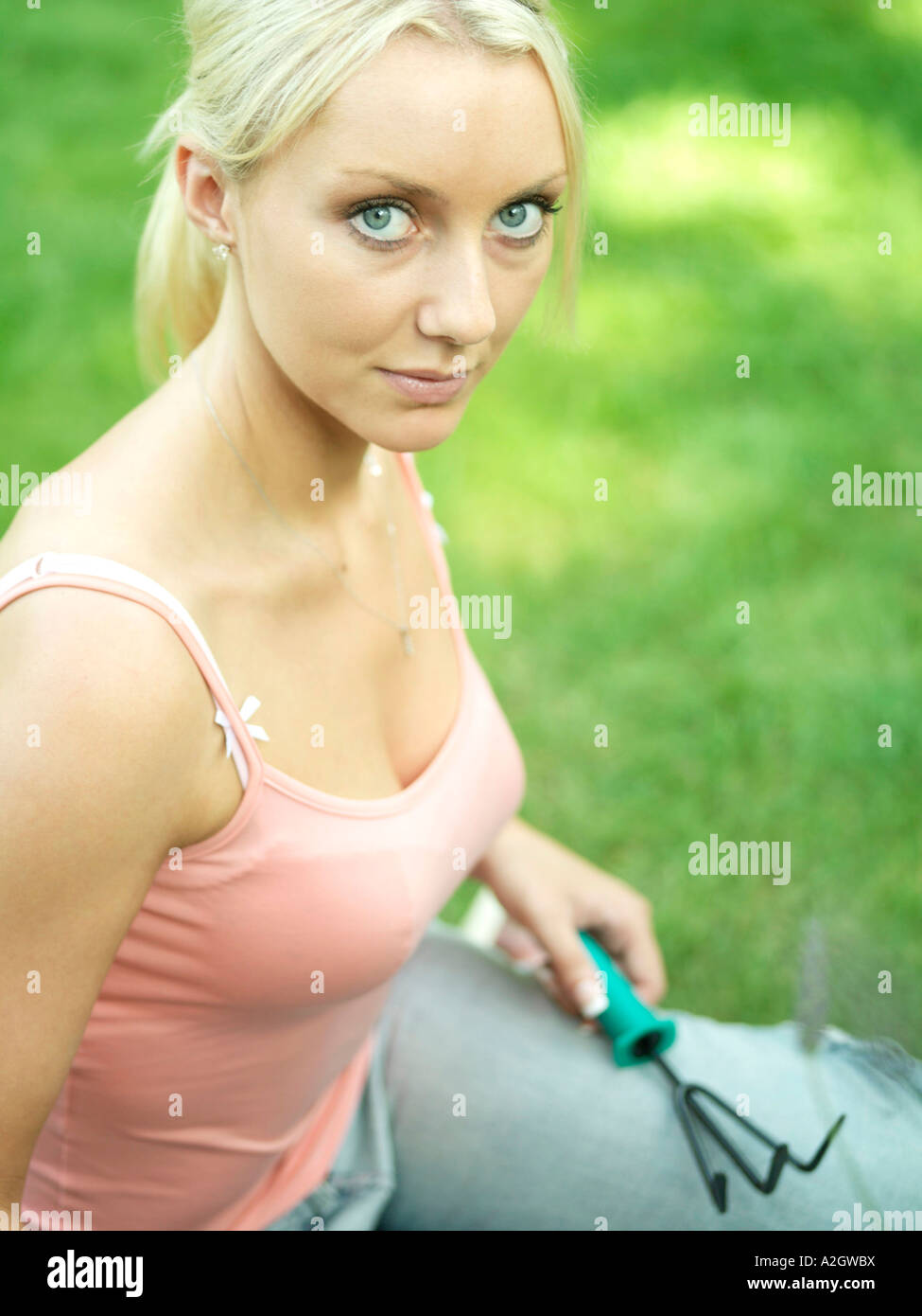 Young Woman Gardening Model Released Stock Photo - Alamy