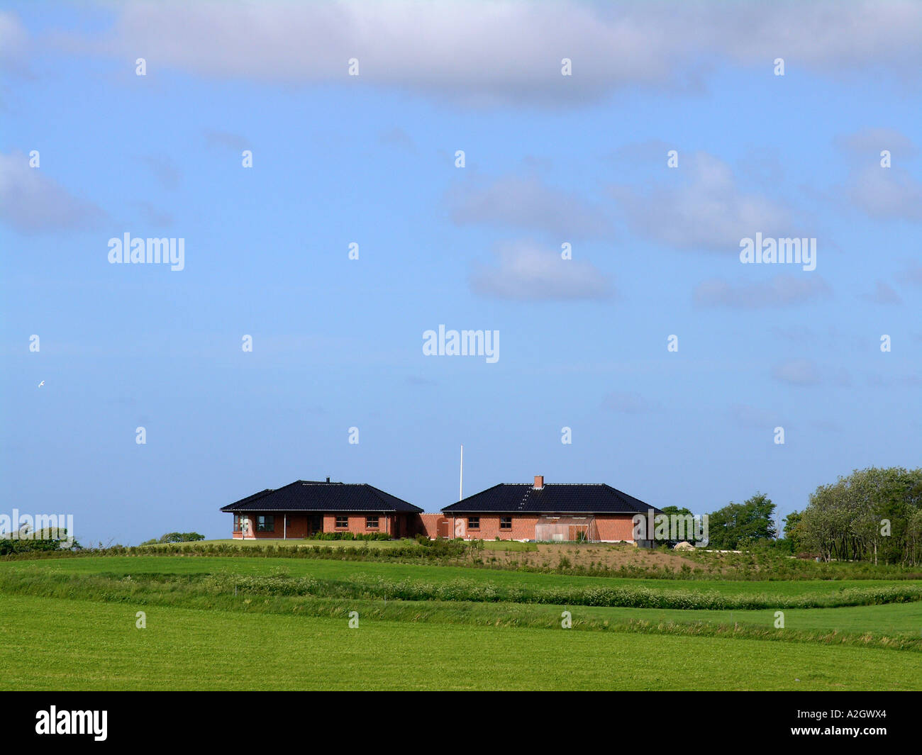 Modern newly build farm house Jutland Denmark Stock Photo - Alamy