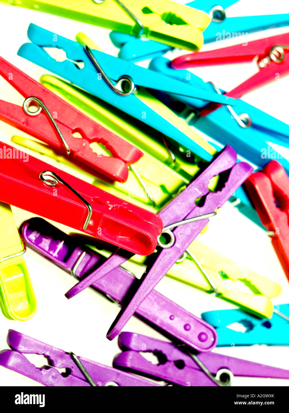 Coloured Clothes Pegs Stock Photo - Alamy