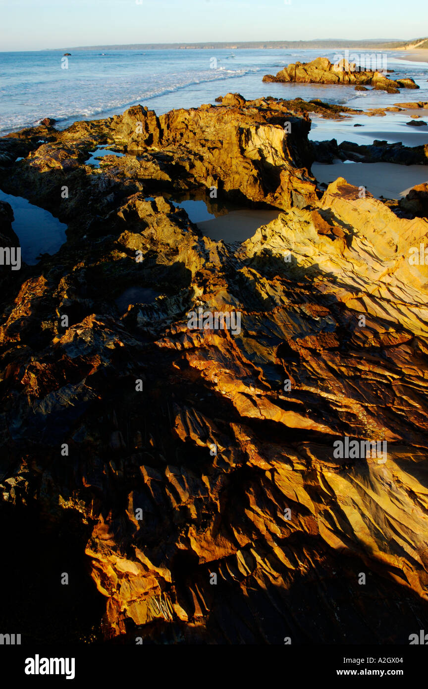 Australia, Victoria, Mallacoota, Rock formations on beach Stock Photo ...