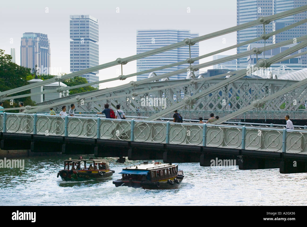Central Singapore from Cavanagh Bridge to Anderson Bridge Singapore ...