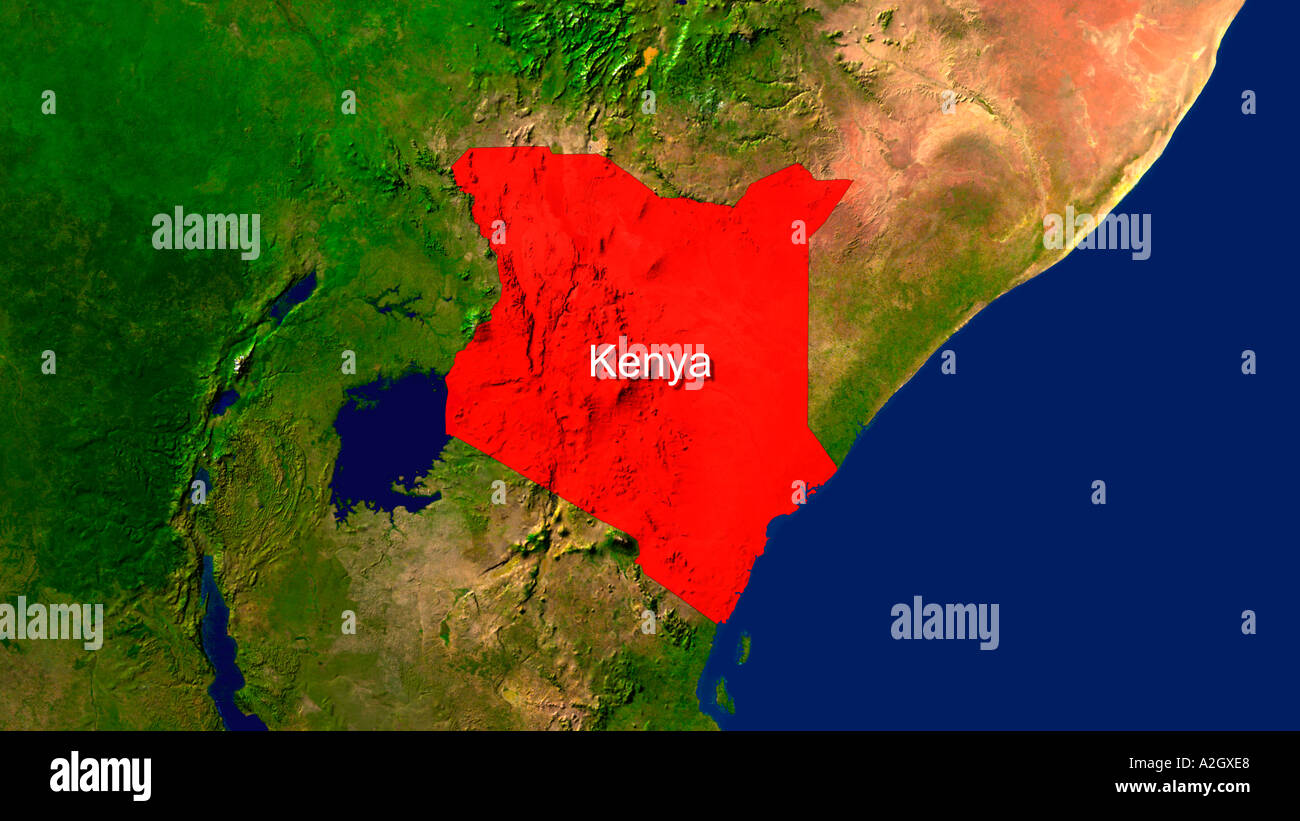 World map with kenya highlighted hi-res stock photography and images ...
