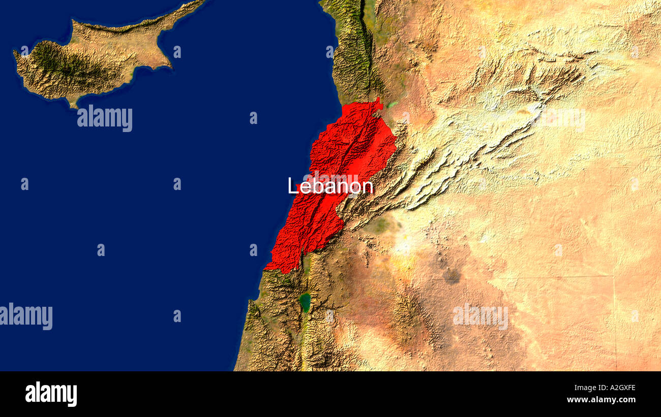 Map satellite geography lebanon hi-res stock photography and images - Alamy