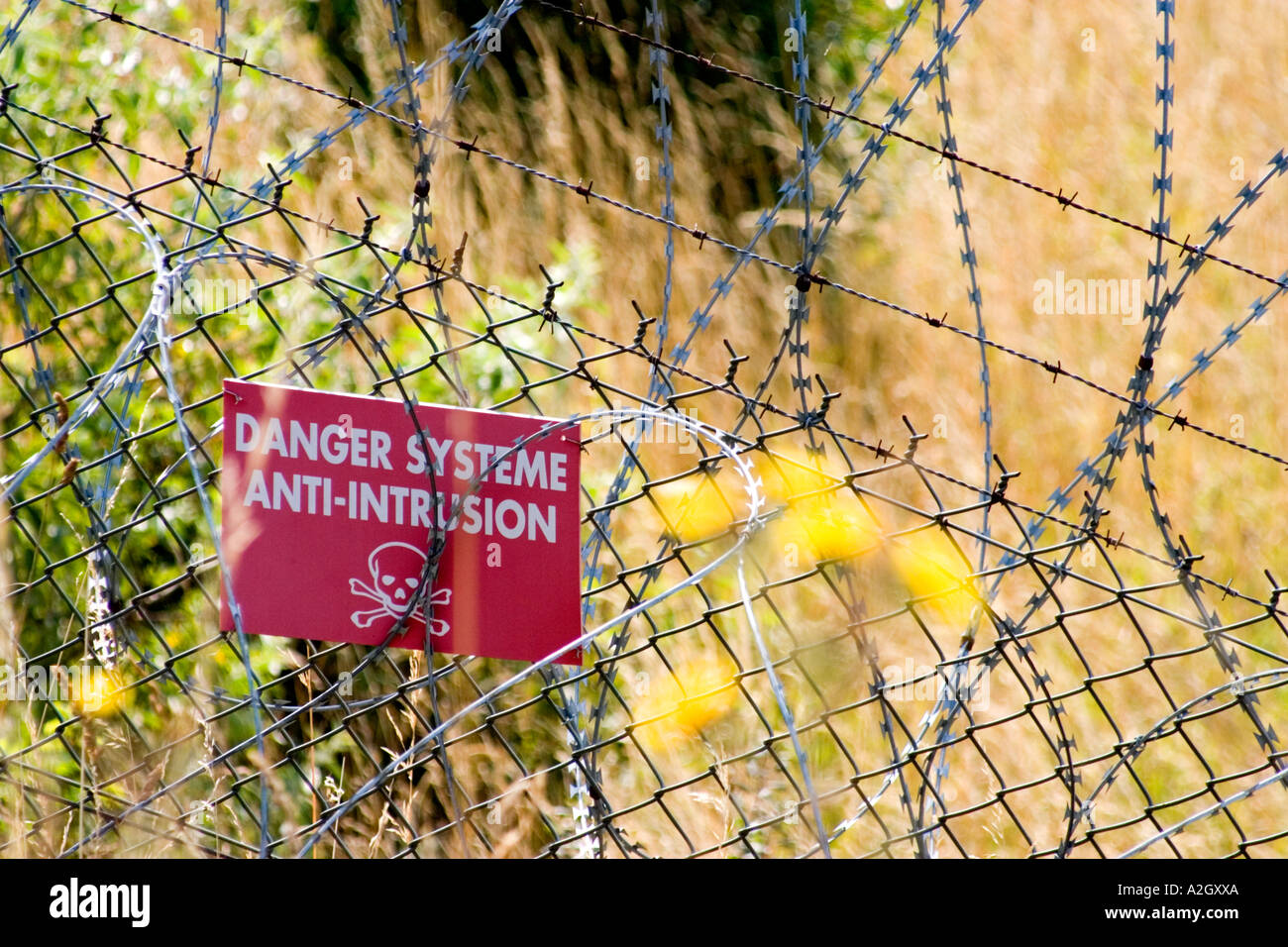 Anti Intrusion sign Stock Photo - Alamy