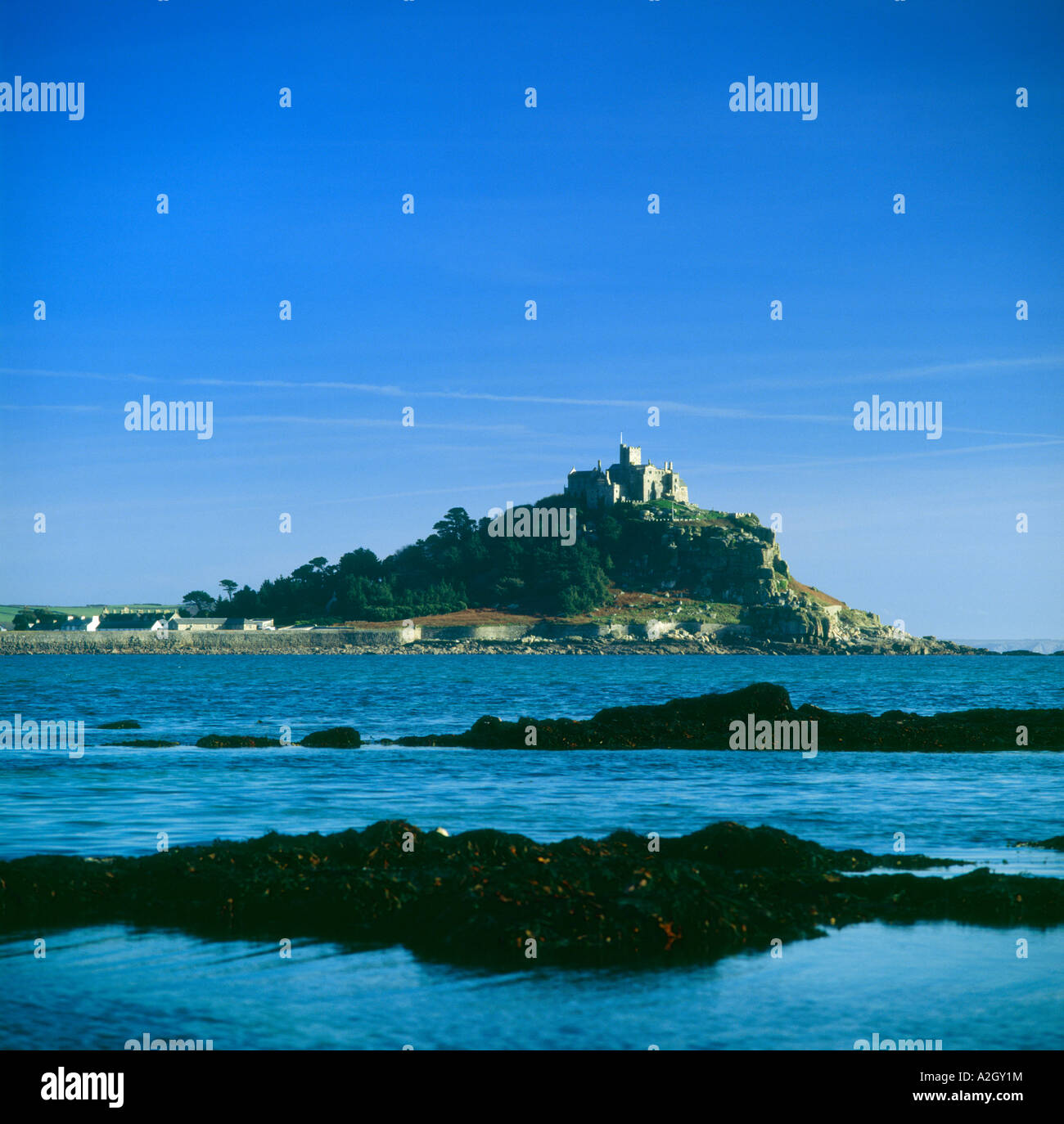 St Michaels Mount off the coast of southwest England at Marazion near ...