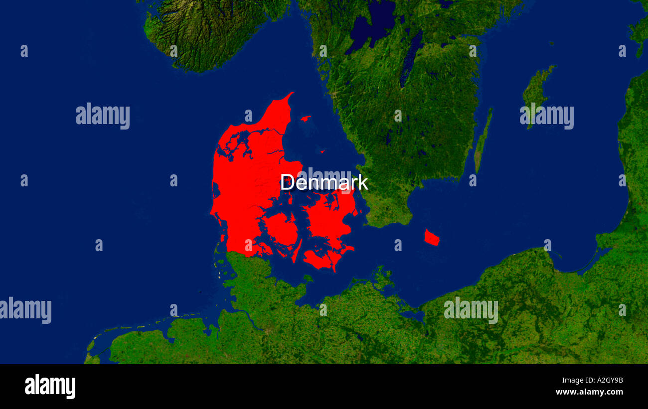 Highlighted satellite image of denmark hi-res stock photography and images - Alamy
