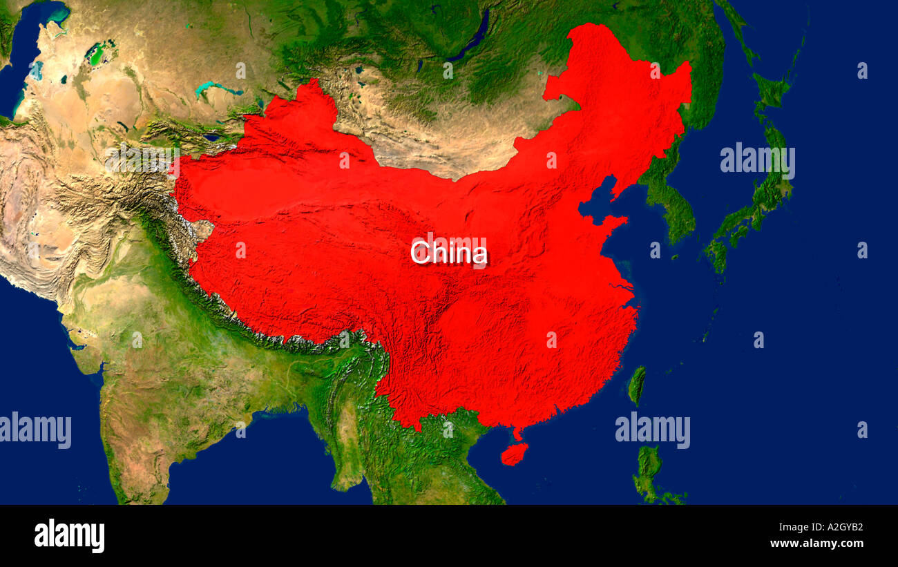 Highlighted satellite image of china hi-res stock photography and ...