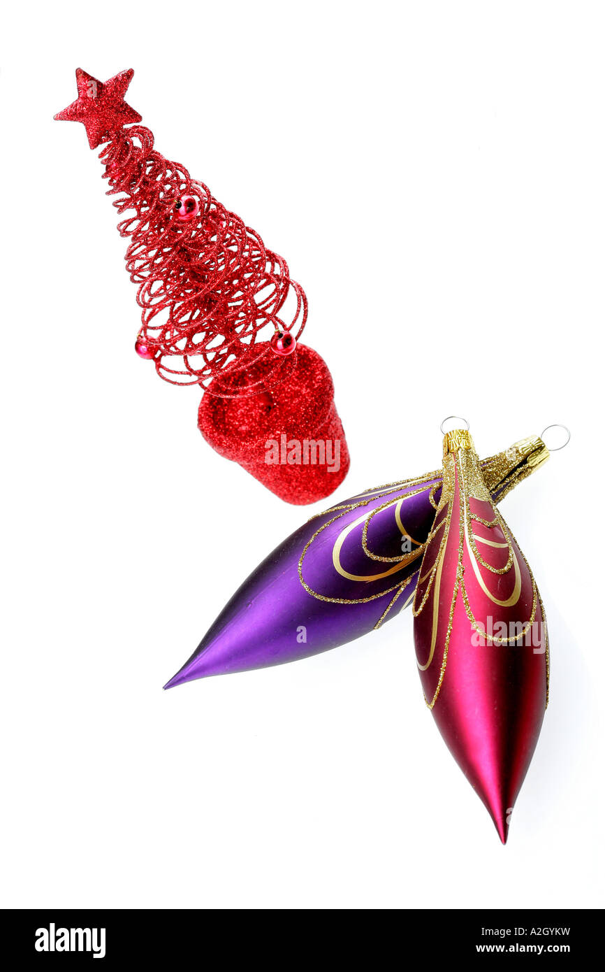 Colourful Teardrop Shaped Christmas Tree Baubles Decorations Isolated ...