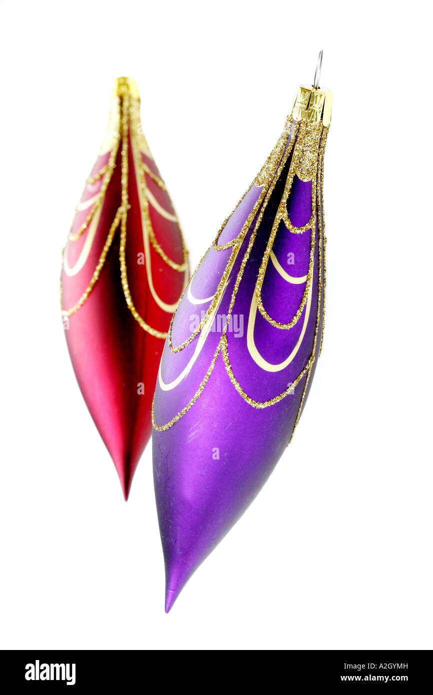 Colourful Teardrop Shaped Christmas Tree Baubles Decorations Isolated ...
