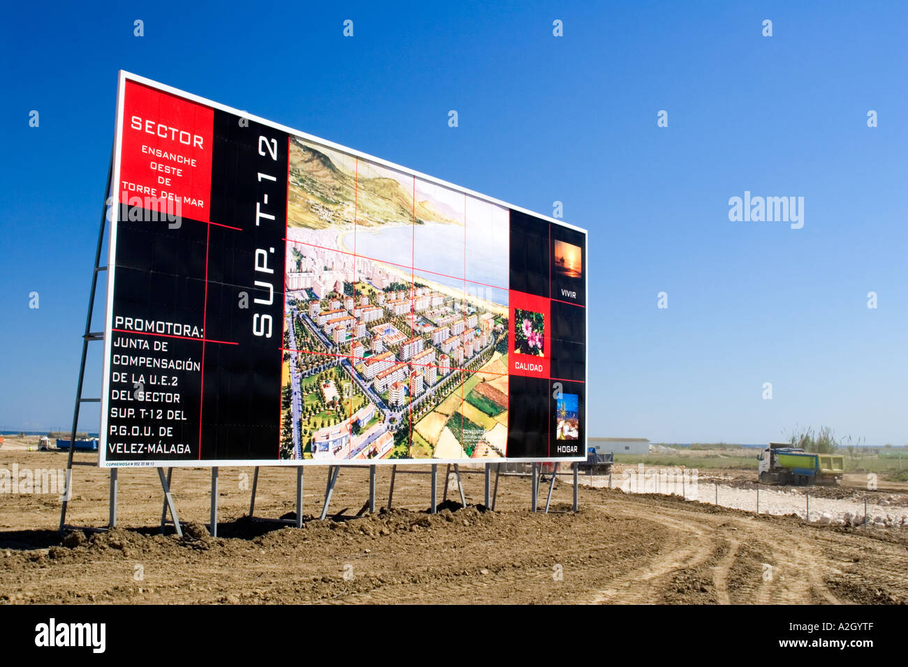 Spanish construction site development, Torre Del Mar, Costa Del Sol ...