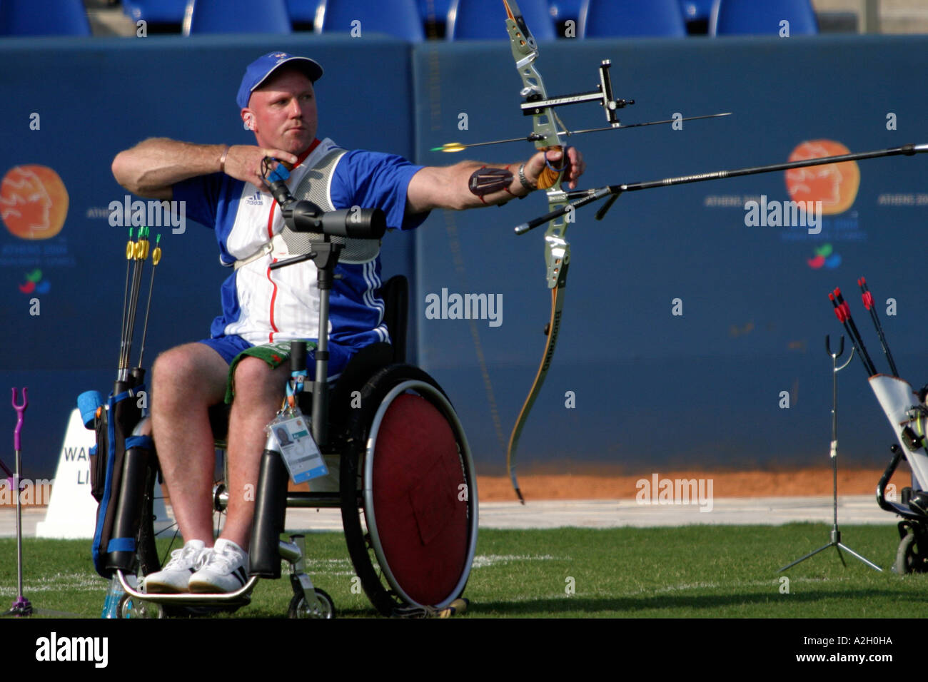 Andrew Bayliss of Great Britain releases his arrow in the Mens ...