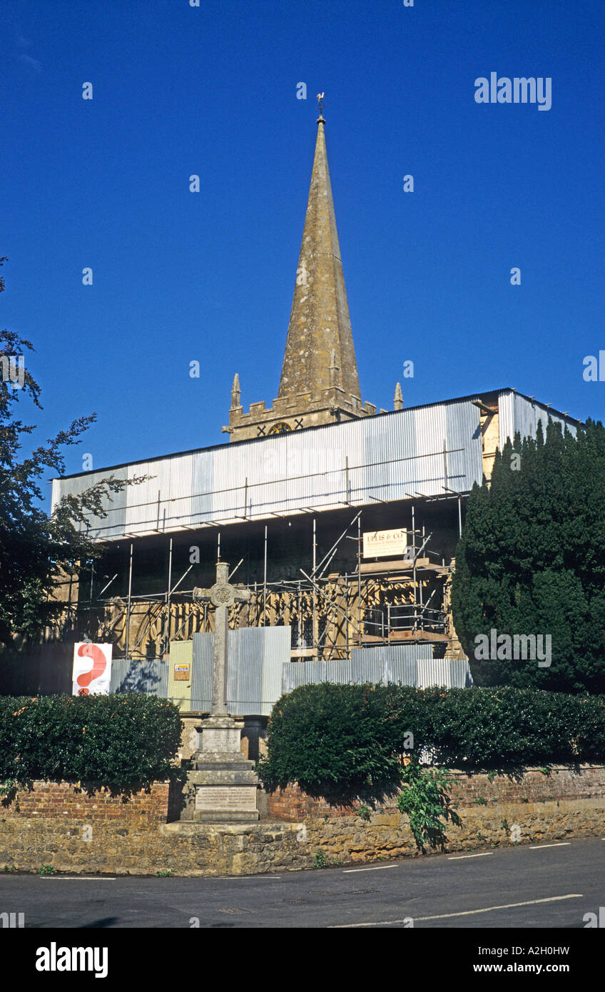 St Nicholas church Bromham Wiltshire England UK EU undergoing extensive ...