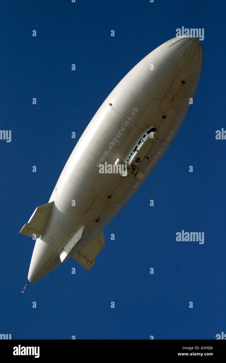 A security zeppelin flies over the Olympic Baseball stadium during the ...