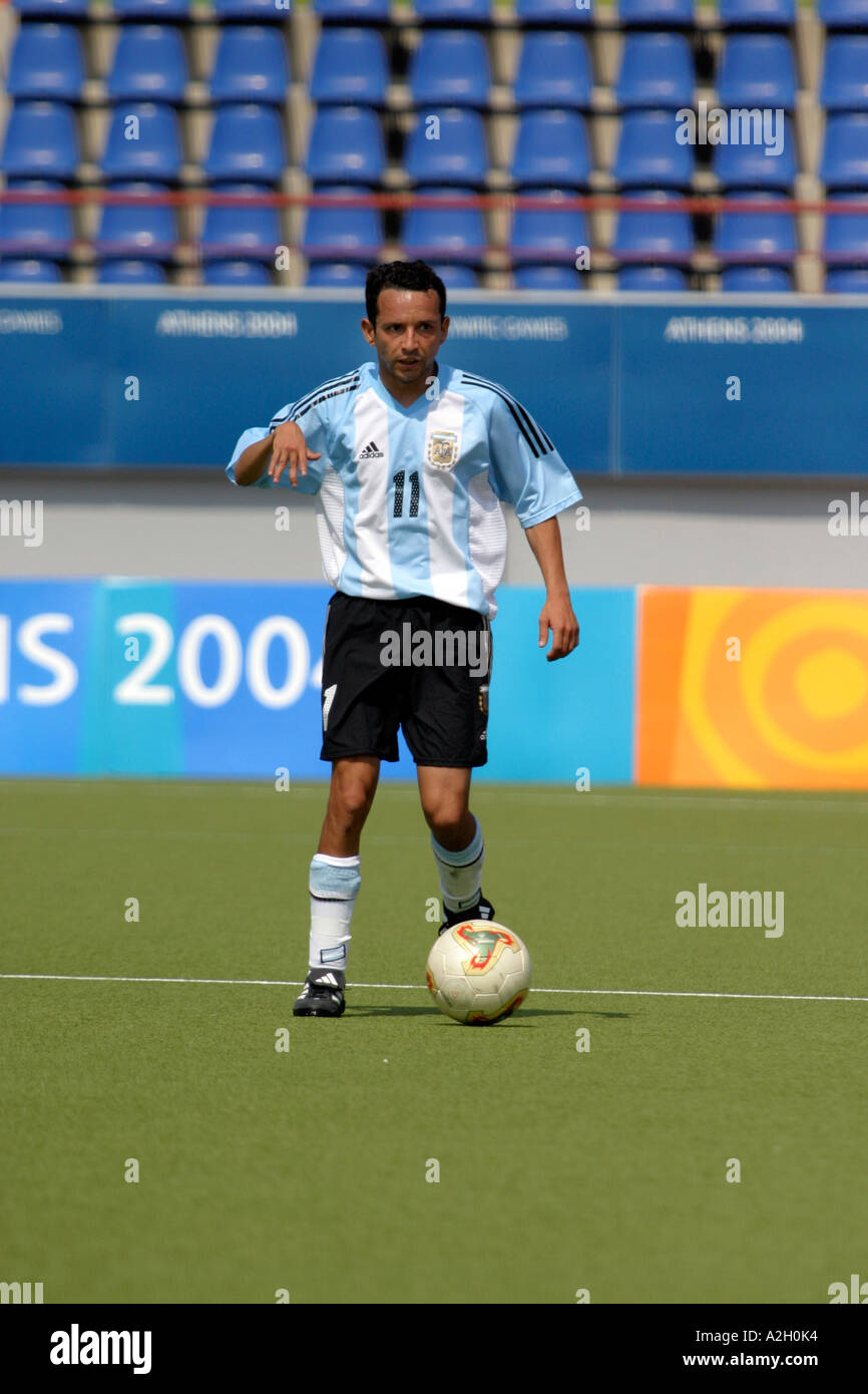 Javier Sosa of Argentina in the first round of the 7 a side football ...