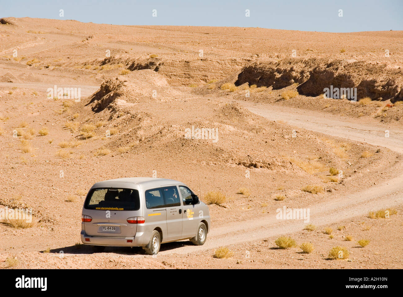 Chile Atacama Desert tourist bus empty open desert road Stock Photo - Alamy