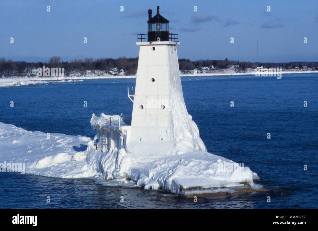 The North Breakwater Lighthouse at Ludington Michigan USA guides ...