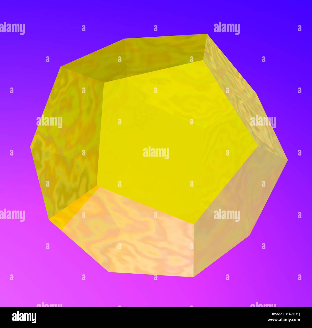 computer generated semi transparent yellow dodecahedron Stock Photo - Alamy