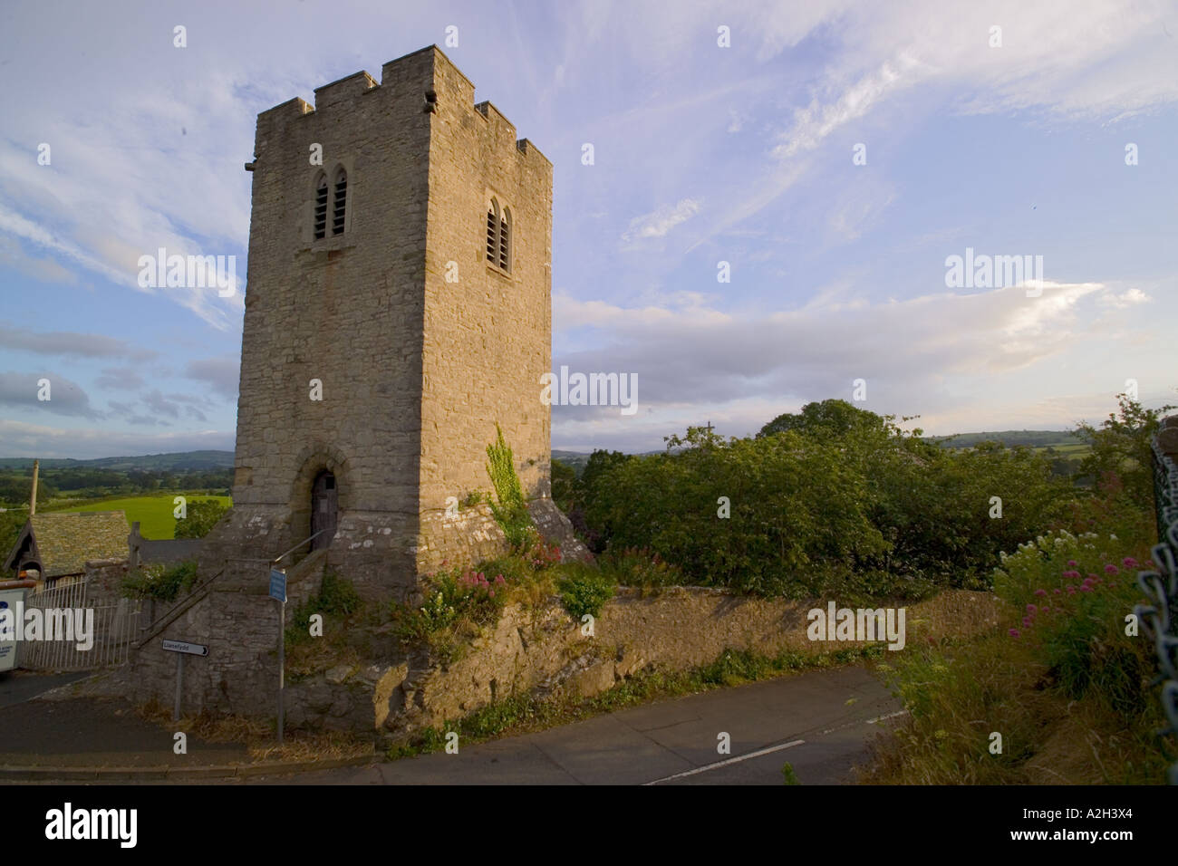 The church tower Henllan Dendighshire Nort Wales built separate from ...