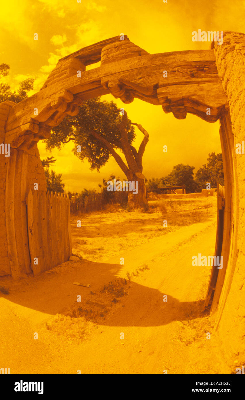 Natural stone archway in Southwestern driveway New Mexico 2002 Stock ...