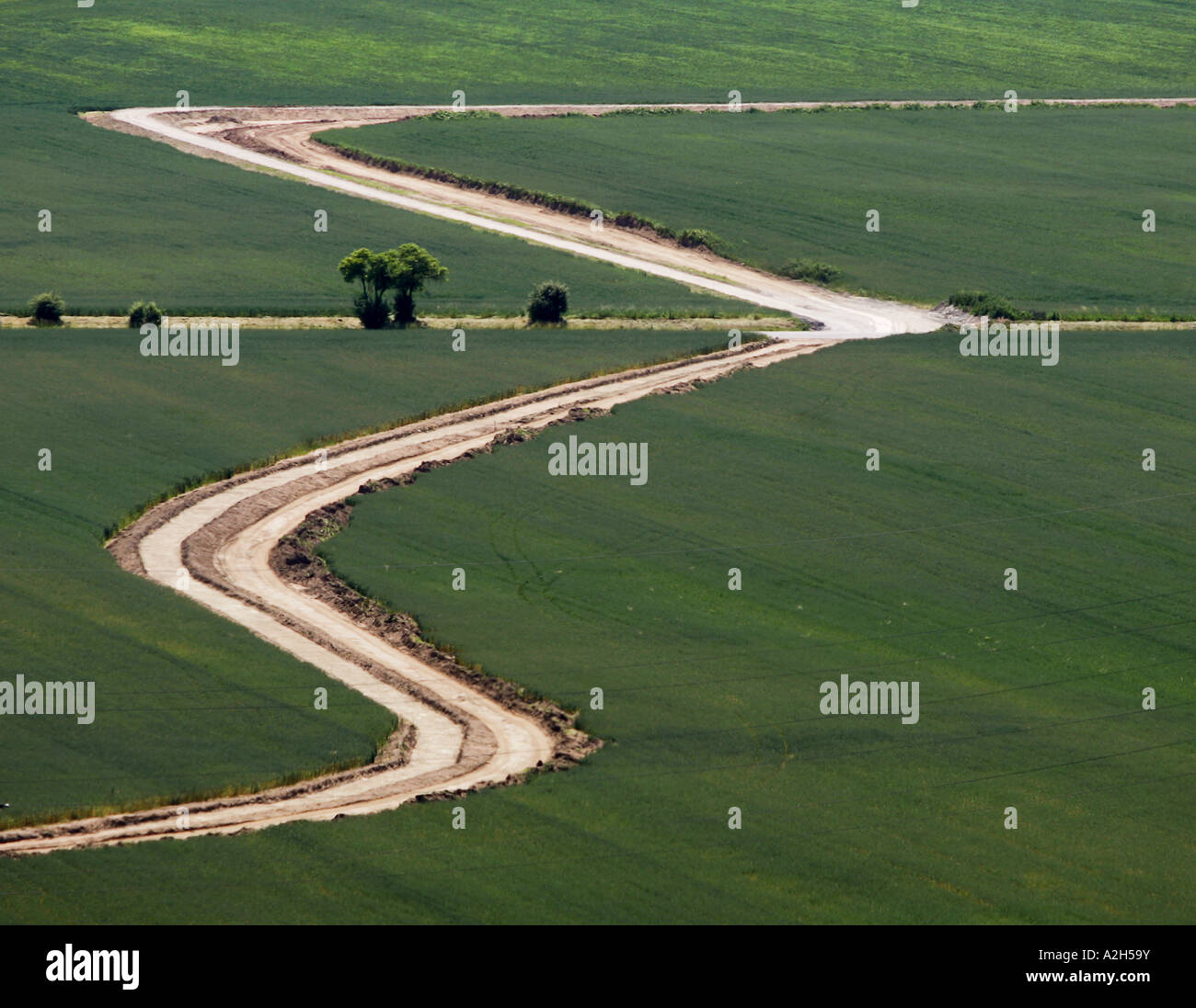 Country road between fields hi-res stock photography and images - Alamy