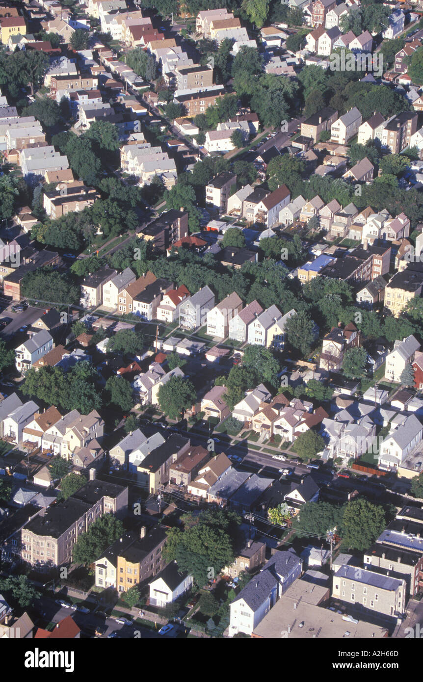Aerial view of Chicago suburbs Illinois 2002 Stock Photo - Alamy