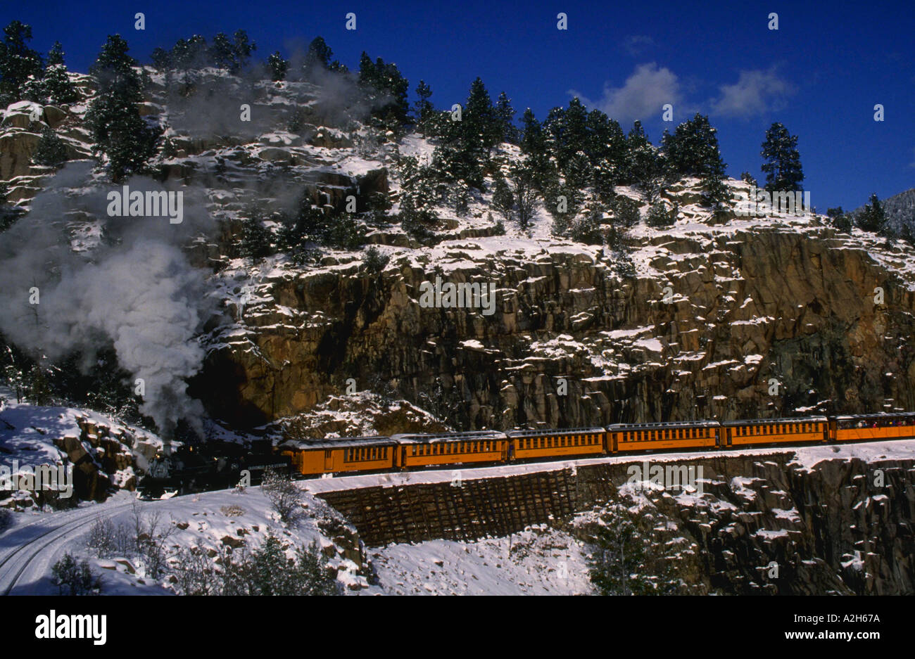 Durango and Silverton Narrow Gauge Railroad winter train on the High ...