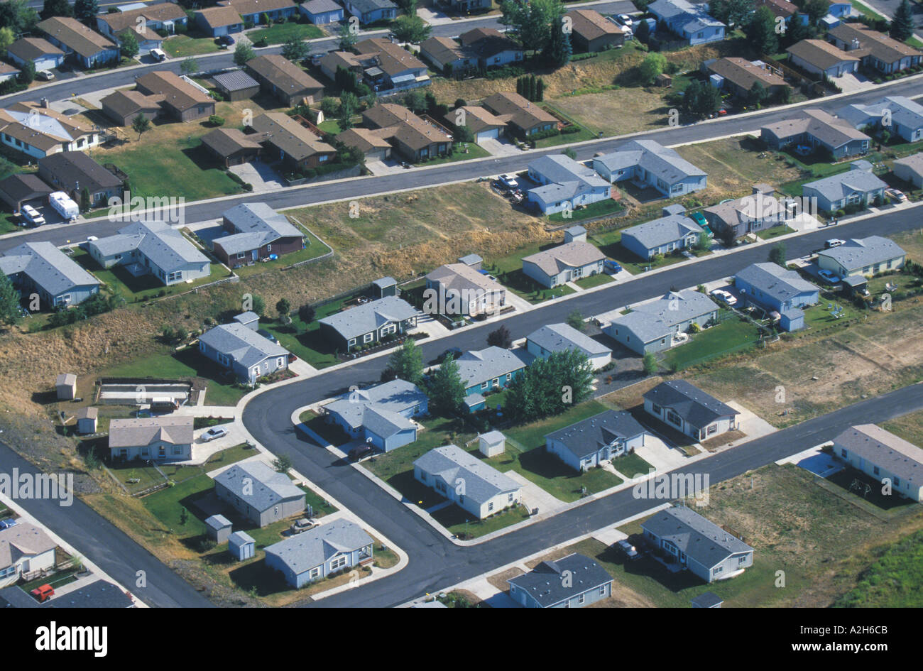 Aerial view of housing devlopment Pullman Washington 2002 Stock Photo ...