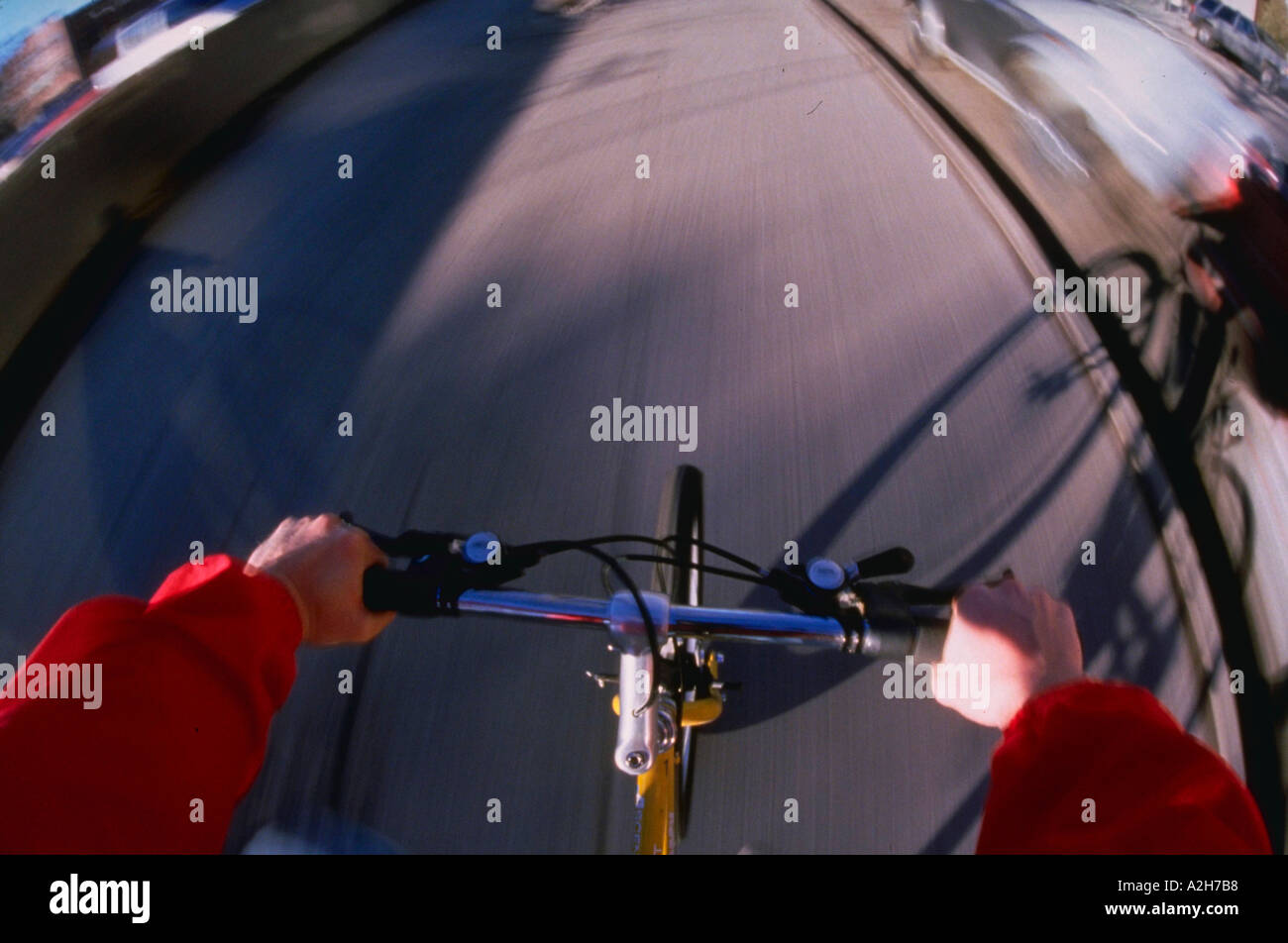 Bicycle from rider view Stock Photo - Alamy