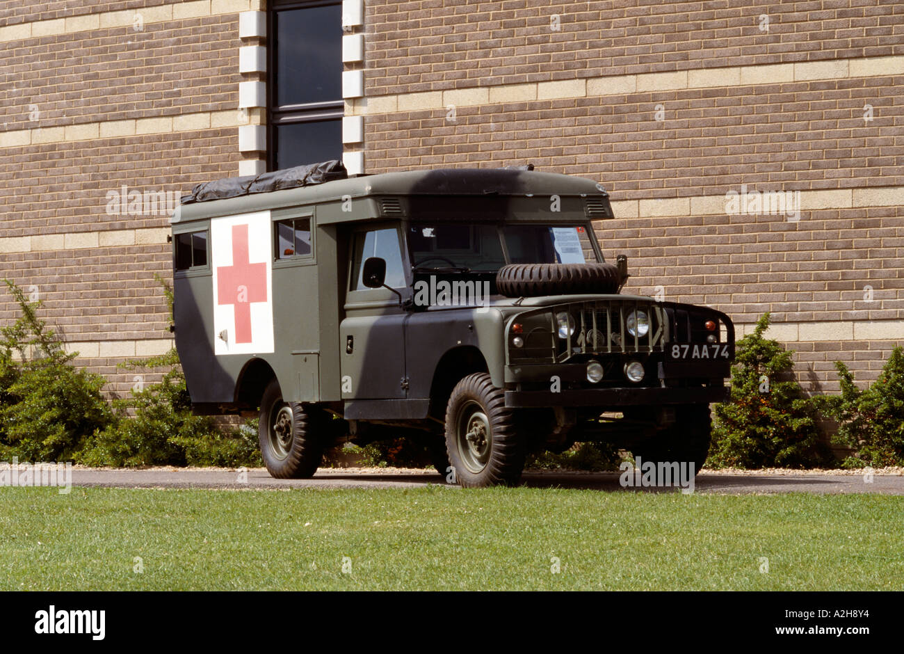 Land Rover Series 2A Military Ambulance of 1966. Red Cross Stock Photo ...
