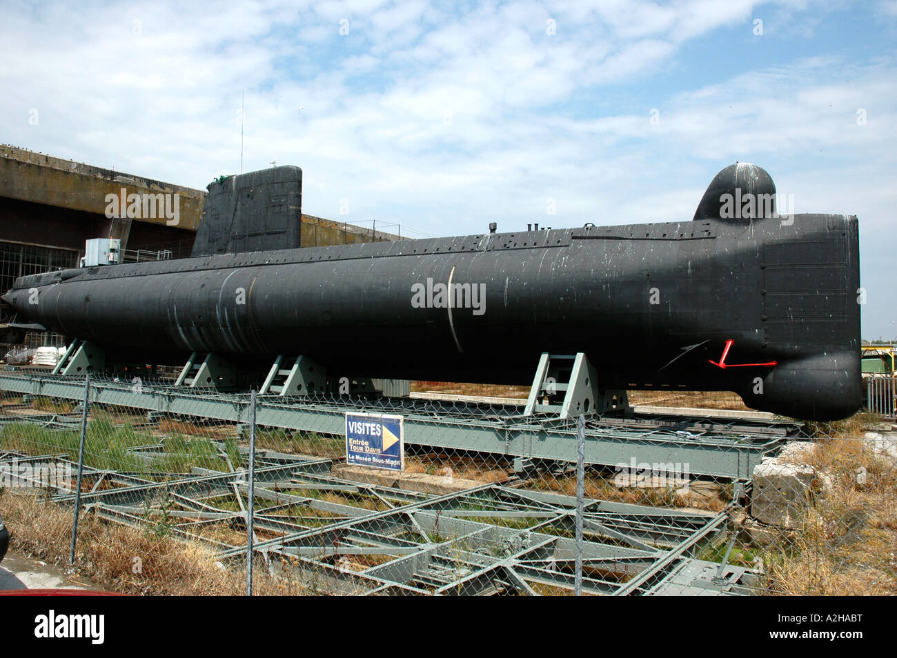 French submarine La Flore Submarine base of Kerman Lorient harbour ...