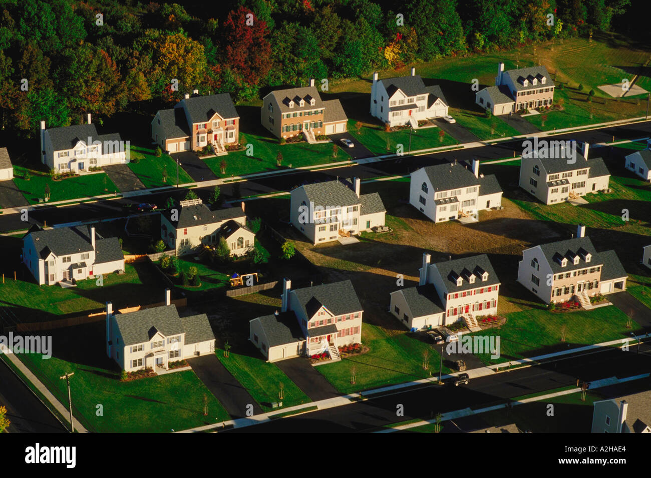 Aerial view of housing development Stock Photo - Alamy